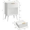 Amazon.com: YAUKOMEL Fluted Night Stand with Opening Storage,Mid Century Bedside Table with ...