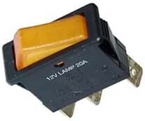 Lighted Snap-In Rocker Switch w/ Amber Actuator Lens - SPST : 30-556 ...