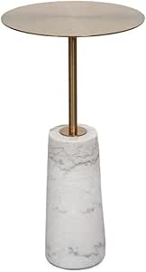 Amazon.com: TONPOP Metal End Table for Living Room Marble Base Round ...