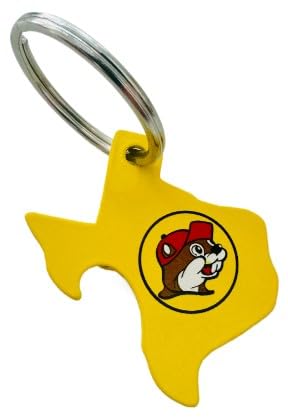 Buc-ee's Beaver Mascot Metal Key Chain (Yellow Texas Bottle Opener ...