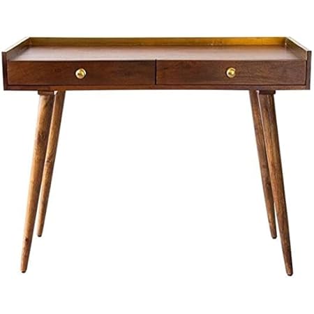 G Fine Furniture Solid Sheesham Wood Study Table With 2 Drawers Storage ...