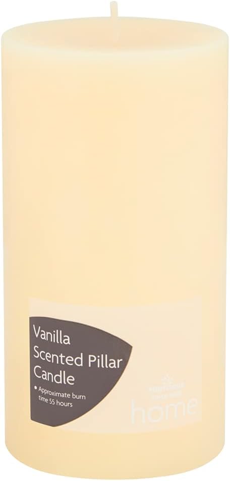 Morrisons Scented Pillar Candle Vanilla : Amazon.co.uk: Health ...