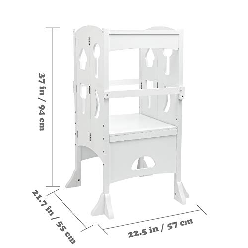 YOUNIS Kids Kitchen Stool, Toddler Learning Stool Tower Folding Step ...