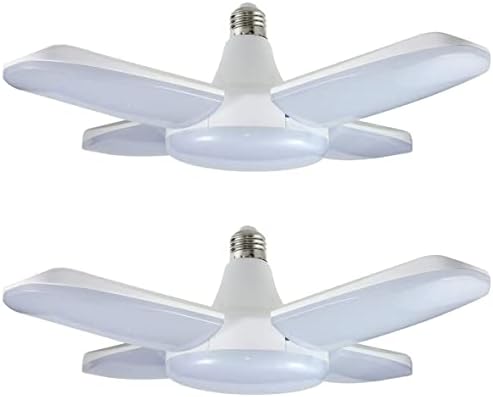 2 Pack LED Garage Light - 6000 Lumen 6500K Daylight 60W, Four Leaf ...