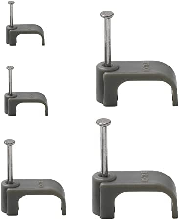 Merriway BH04896 (50 Pcs) Flat Cable Clip for Twin & Earth, Grey 1.5mm ...