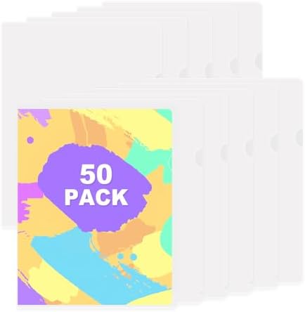 Amazon.com : TOTiyea 50 Pack Clear Folder, Plastic L-Type Folders ...