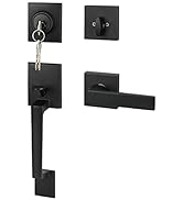 goldenwarm Double Front Door Lock Set, Black Double Door Handle Set ...