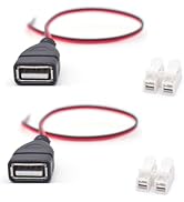 Amazon.com: ELNONE 2PCS USB Female Pigtail 2 Wire,0.3M/1Ft 20AWG USB 2. ...