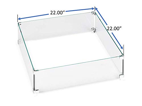 Snapklik.com : Hiland AWS-SQ22 Fire Pit Glass Square Wind Screen