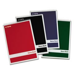 Steno Book w/Assorted Colored Covers, 6 x 9, White, 80 Sheets, 4 Pads ...