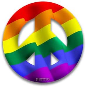 Amazon.com: Rainbow Pride Peace Sign Magnet: Refrigerator Magnets: Home ...