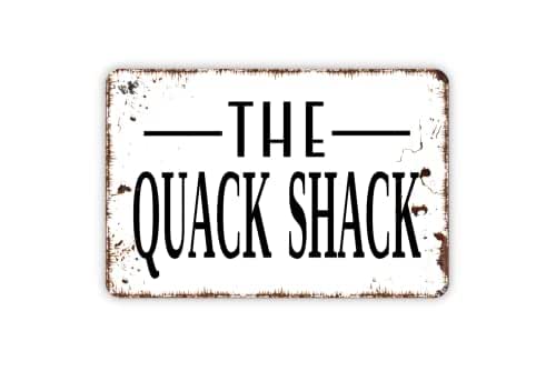 Amazon.com: 8" x 12" The Quack Shack Metal Sign In Distressed White ...