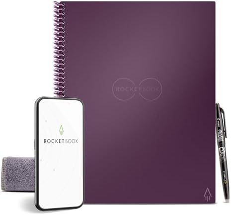 Rocketbook Smart Reusable Notebook - Lined Eco-Friendly Notebook with 1 ...