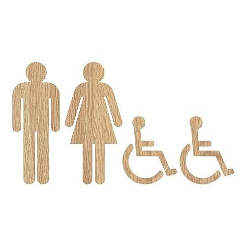 Amazon.com: Large Wooden Restroom Bathroom Figures - WC Signage - 8 ...