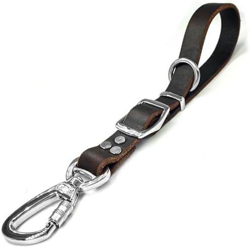 Amazon.com : Genuine Leather Short Dog Lead, Strong Traffic Pet Leads ...