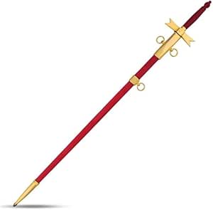 Amazon.com : Knights Templar Commandery Sword - Red Hilt with Scabbard ...