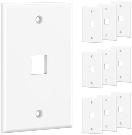 Amazon.com: 2 Port Keystone Wall Plate 10-Pack Single Gang Face plate ...