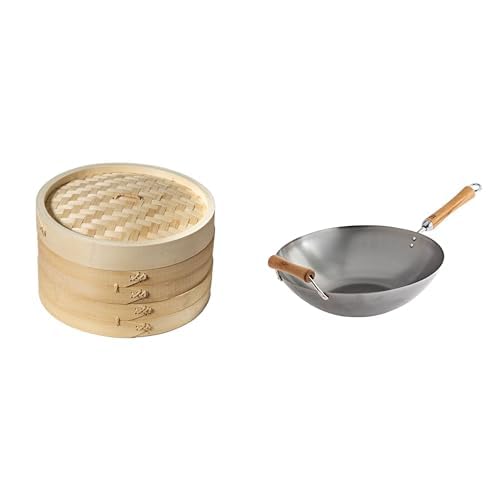 Snapklik.com : Joyce Chen 2-Tier Bamboo Steamer Baskets, 10-Inch ...