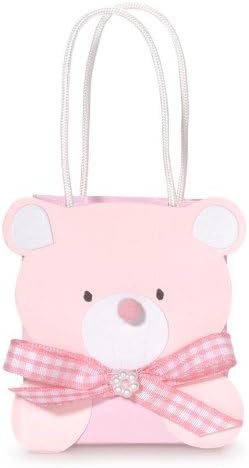 Amazon.com: Darice Pink Bear 2-1/2 by 3-Inch Embellished Favor Bag, 12 ...