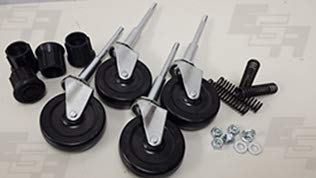 Caster Kit for Round Tube Rolling Ladders Includes 4-Each: 3" Swivel ...