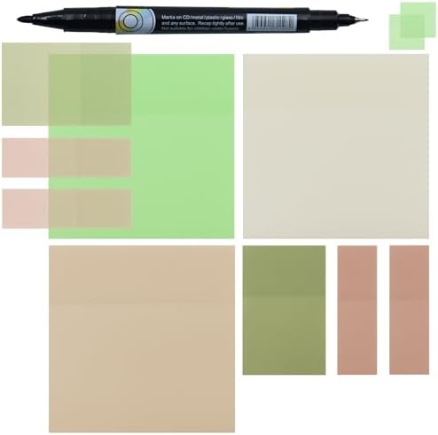 Amazon.com : Hommie Pastel Transparent Sticky Notes, 8 Packs Clear ...