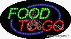 Amazon.com: LED Food To Go Sign for Business Displays | Flashing Oval ...