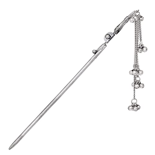 Buy V L IMPEX Trisul with Shiv Damru Oxidised Sliver Brass Juda Pin ...