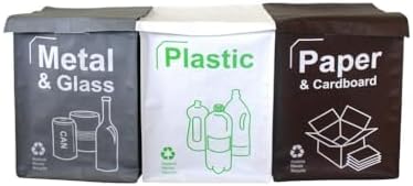 Premium Recycling Bags/Bins - Pack of 3-180GSM - 50L : Plastic - Glass ...