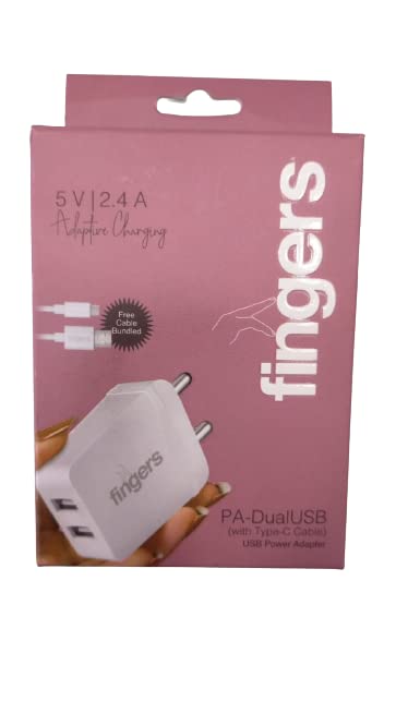 Dual USB Power Adapter with Type c Cable | 5V | 2.4 A | Pack (3 ...