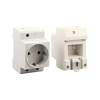 Enchufe de alimentación de montaje en riel DIN de la UE, 2 pines, caja ...