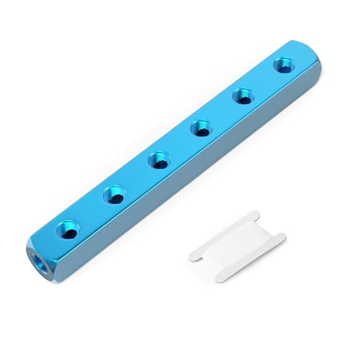 TAILONZ PNEUMATIC 1/4″ Blue 6 Way 9 Port Pneumatic Shunt Aluminum Block ...