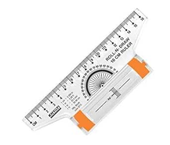 Aadya Roll N Draw Ruler (16 cm)- Plastic Drafting Scale Ruler Very ...