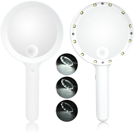 Amazon.com: Kysdzlink Handheld Magnifying Glass with Light, 30X Large ...