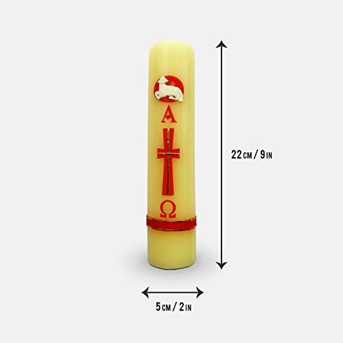 Printed Easter Paschal Candle Lent Sheep Alpha Omega Cirio Pascual ...
