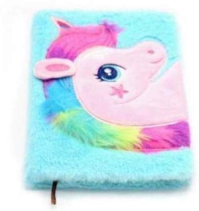 Rockjon Soft Fur Diary for Girls,Cute Plush Unicorn Notebook for Girls ...