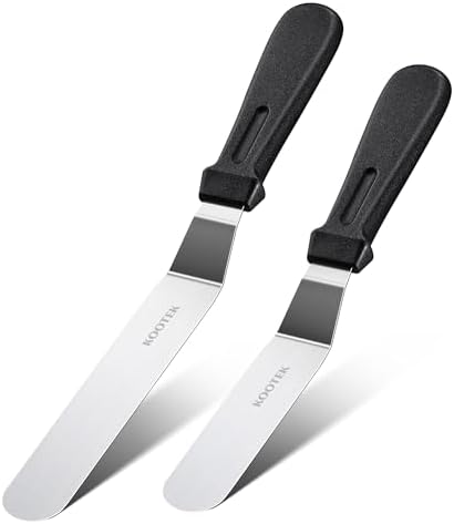 Amazon.com: 6"+8"Angled Icing Spatula, Lmoszuak Professional food grade ...