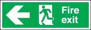 British Standard Fire Exit Sign - Arrow Left (1mm Rigid Plastic ...