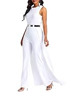 Amazon.com: VERWIN Plain Dressy Full Length Bowknot Women's Jumpsuit ...