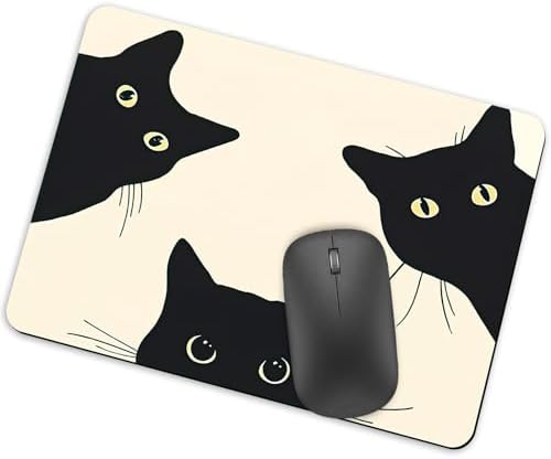 Funny Cat Mouse Mat, Square Cute Mouse Pad Personalised Non-Slip Rubber ...