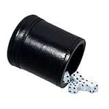 ・ブランド:Marion・製造元:Marion &amp; Co・モデル:MC-603・製造元/メーカー部品番号:603・ハンドステッチダークマホガニーのレザーリブ編みの裏地のサイコロ・デラックスレザー・含ま5個のダイス・ダイスカップのサイ...