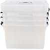 Amazon.com: Hommp 5 Liter Clear Storage Box, 4-Pack Plastic Latching ...