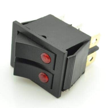 Generic 8Pcs Double Button Twin Rocker Switch 6 Pins With Lamp Black ...