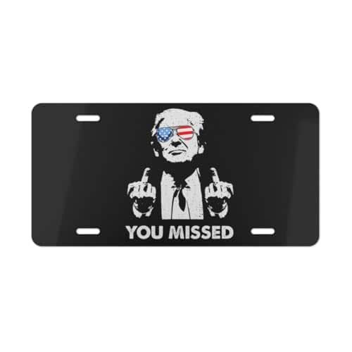 Amazon.com: Trump You Missed Vanity Plate | Vanity plate | Front ...