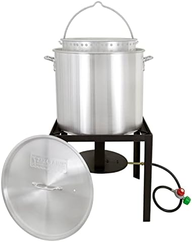 Amazon.com: 60 Qt Seafood Boil Pot, ACONEE Aluminum Crawfish Boiling ...