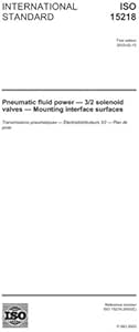 ISO 15218:2003, Pneumatic fluid power - 3/2 solenoid valves - Mounting ...