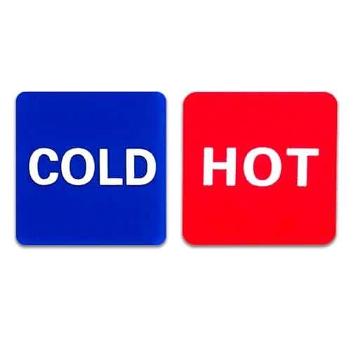 Amazon.com: Hot Cold Water Sign Self-adhesive Cold Hot Stickers, 1.42 ...