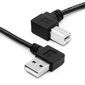 Left Angled USB 2.0 A Male to Left Angled B Male 90 Degree Printer ...