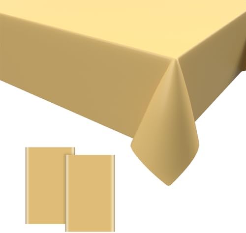 Dagelar 2PCS Gold Table Cloth Party,Gold Table Covers Plastic Table ...
