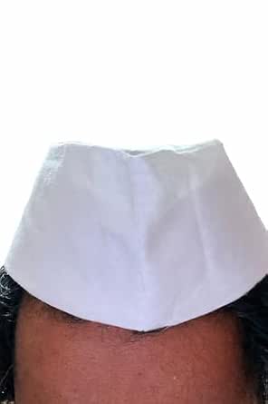 Traditional White Gandhi Topi Cap, Nehru Cap for Marathi Wedding, Pooja ...