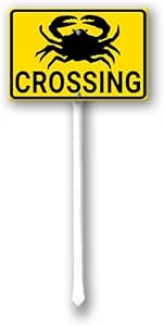 Amazon.com : SRongmao Crab Crossing Sign with Stake -8x12inch Lawn Sign ...